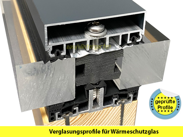 Glasdach bauen - Glasüberdachung bauen - Glashalteprofile | easyW